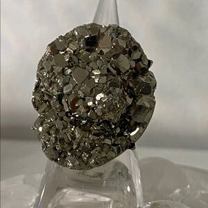 Jewelry | Pyrite Druzy Statement Ring Oval Sparkling Stone Adjustable ...